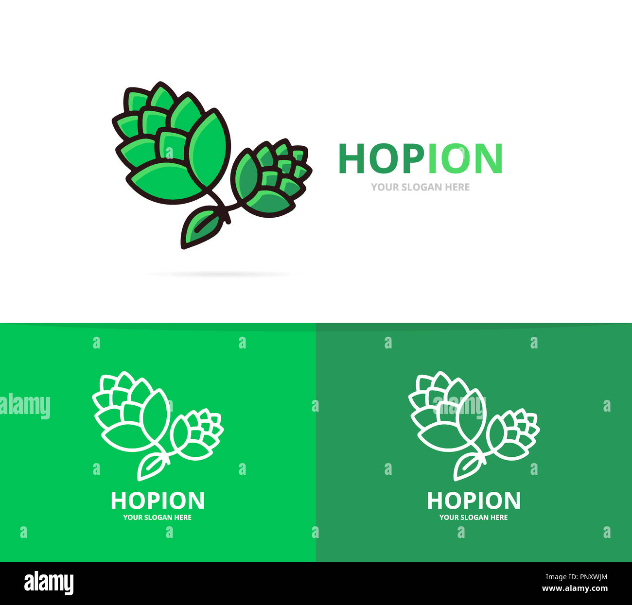 hop logo design template. Beer and bar symbol or icon Stock Photo - Alamy