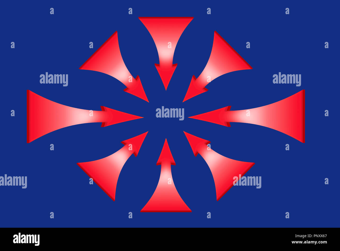 Arrows point to the same point indicating the object of interest. This ...