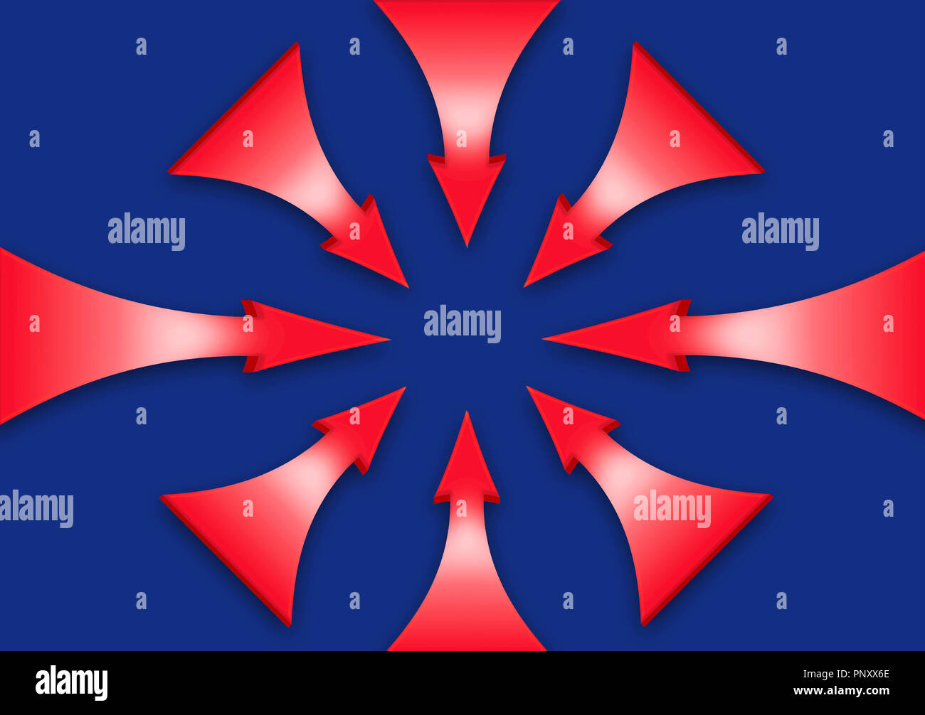 Arrows point to the same point indicating the object of interest. This ...