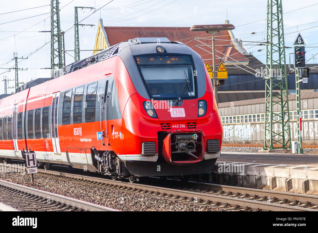 FUERTH / GERMANY - MARCH 11, 2018: RE Regional Express train from ...