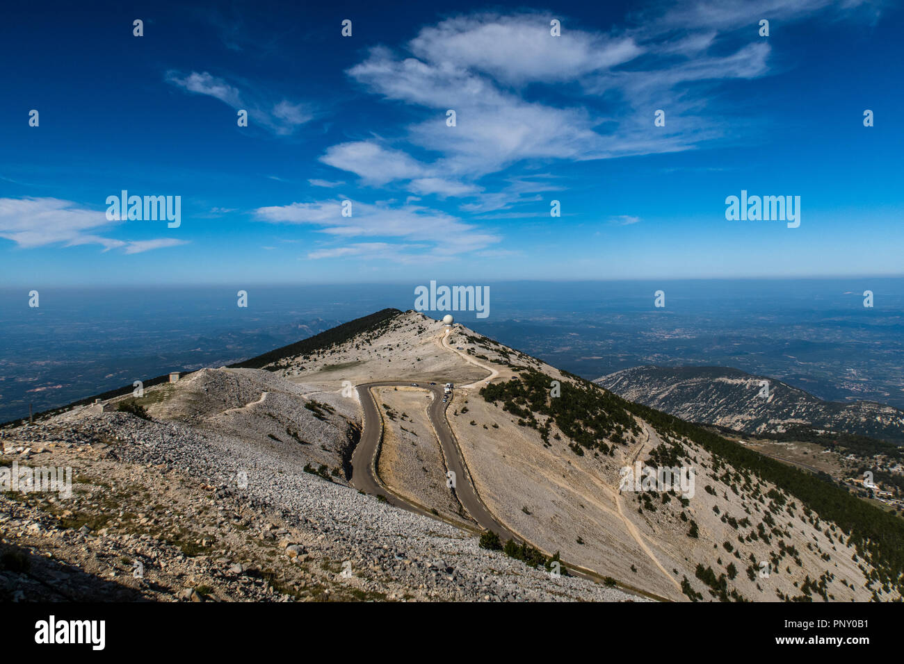 Top of Mount Ventoux Panorama in France Stock Photo - Alamy