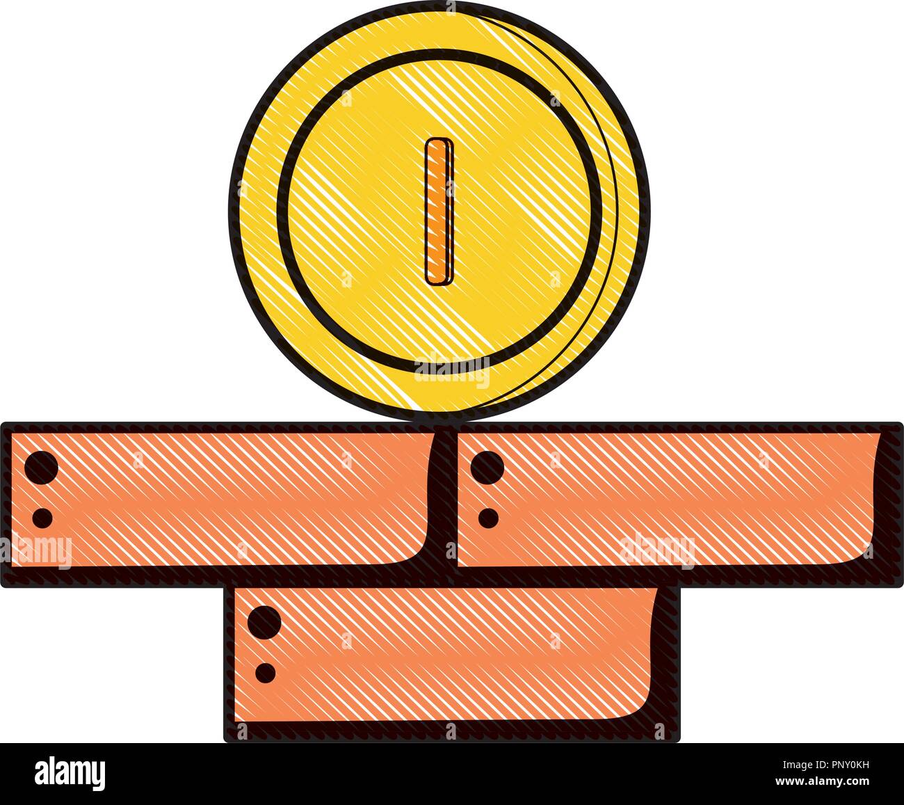 videogame design with coin icon over white background, vector ...