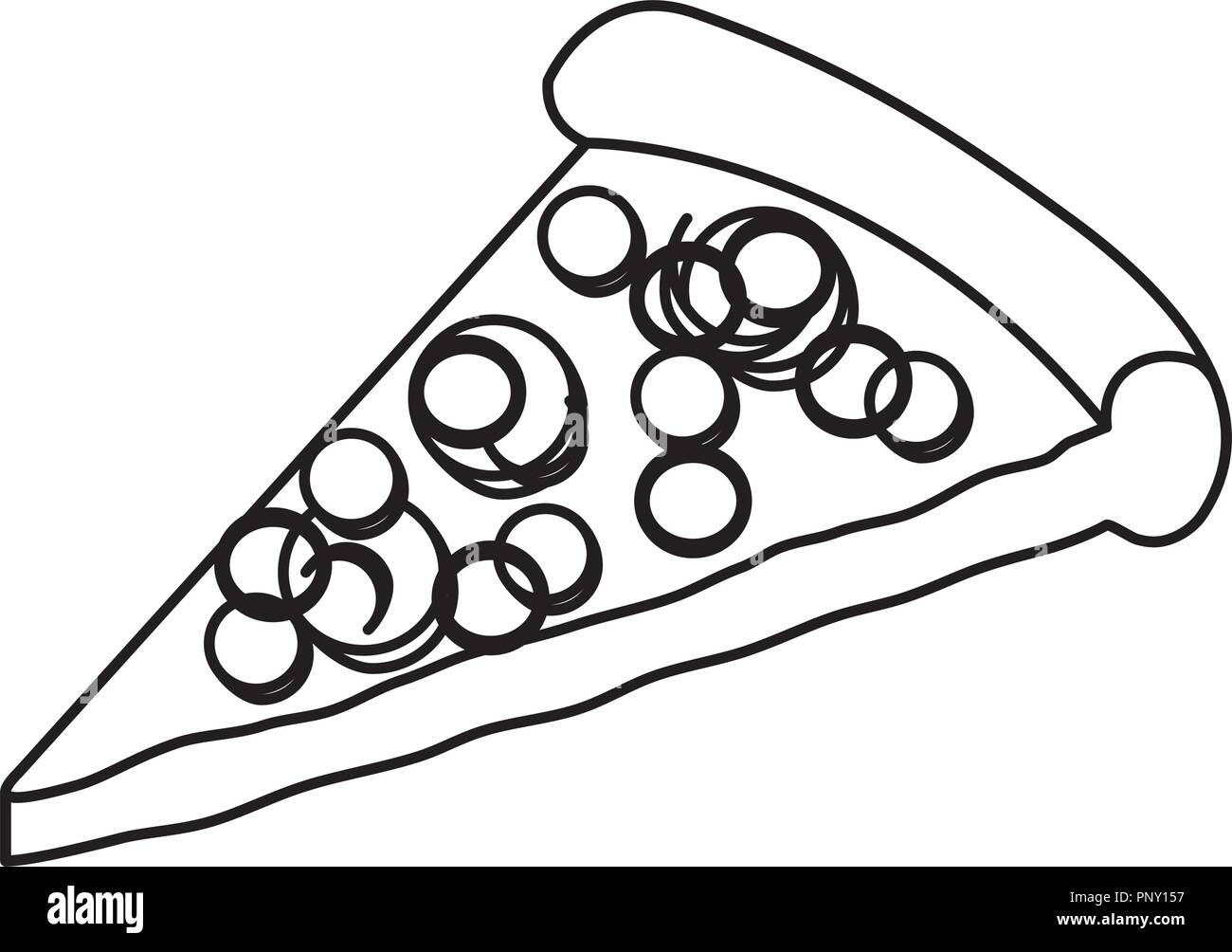 slice pizza fast food unhealthy icon vector illustration thin line ...