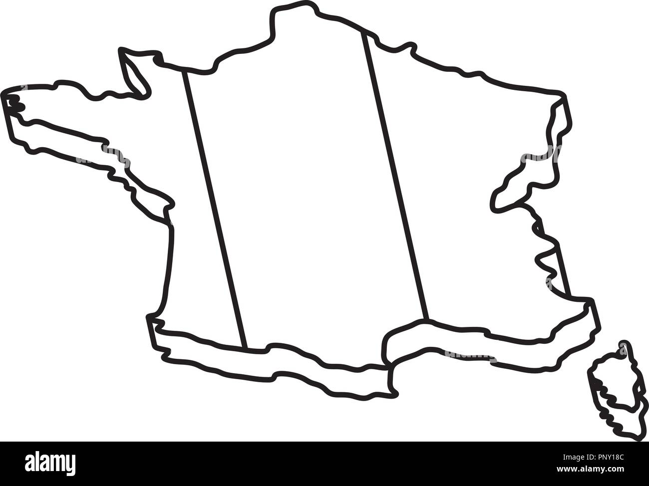 map of french landmark country vector illustration thin line Stock ...