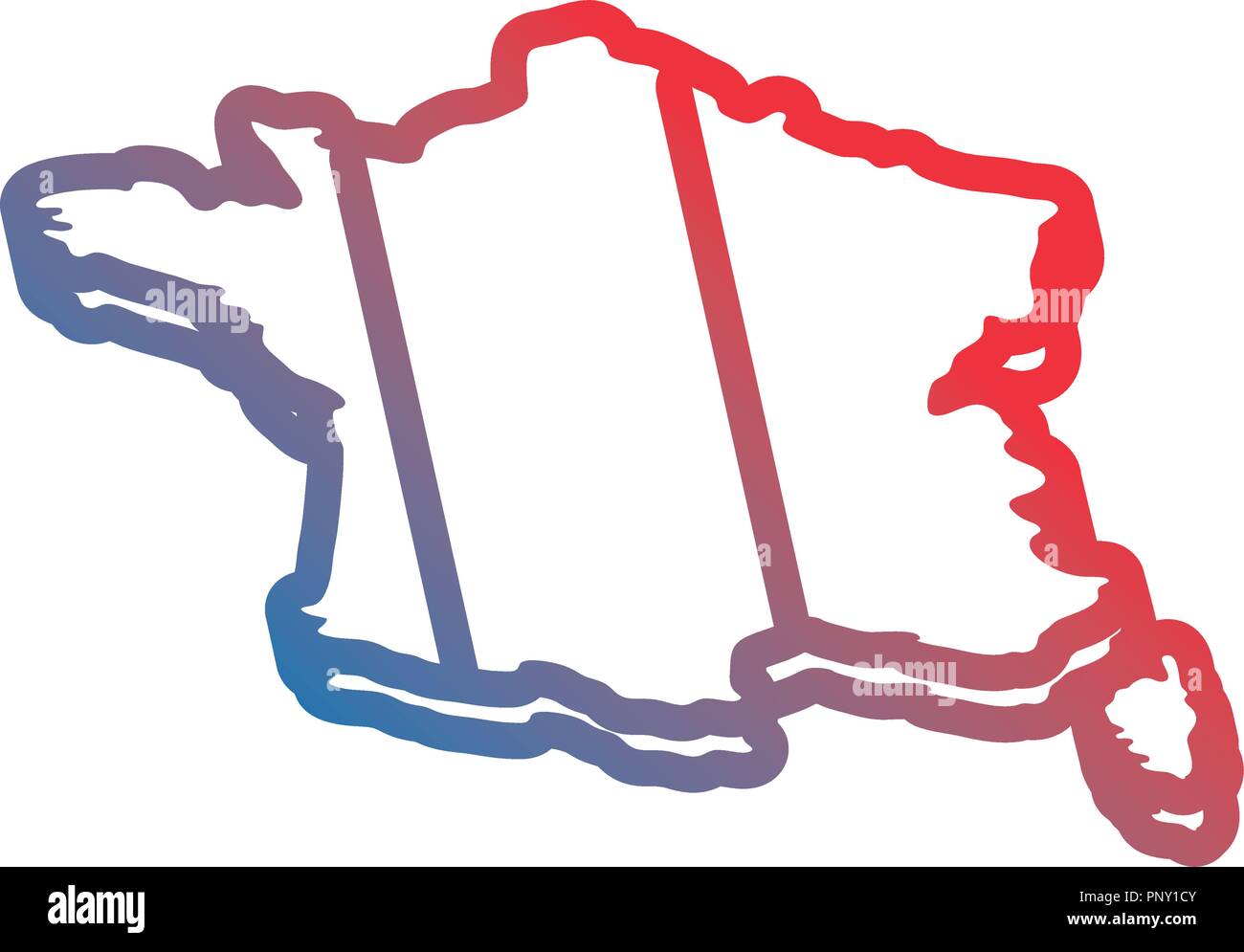 map of french landmark country vector illustration neon Stock Vector ...