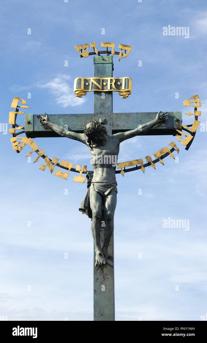 Bronze crucifix statue golden hebrew hi-res stock photography and ...