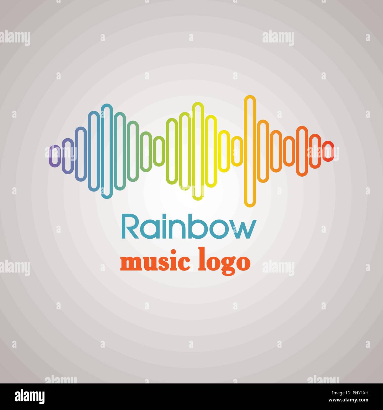 Rainbow music logo. Colorful equalizer element. Isolated design symbol ...