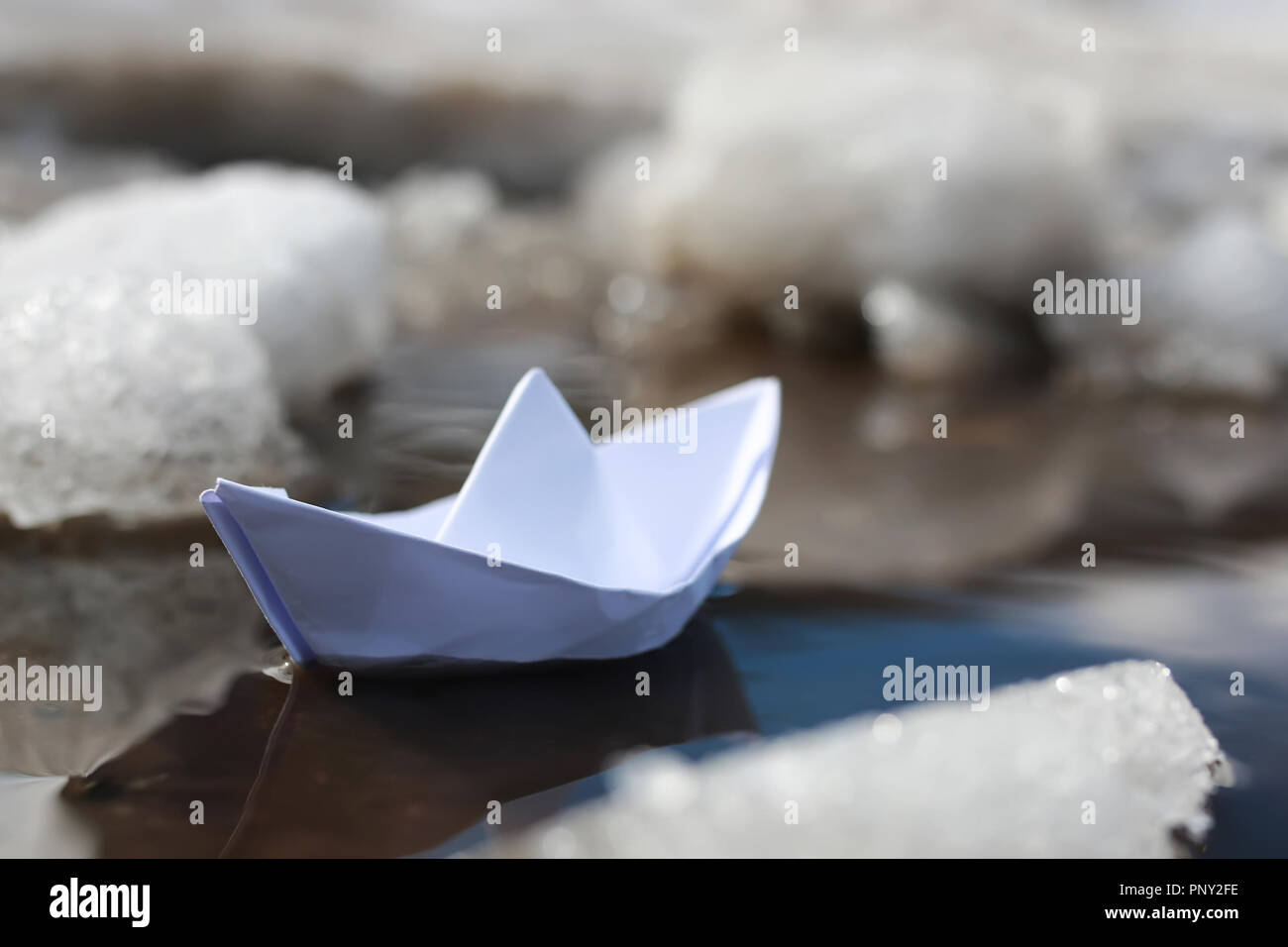 paper boat in a pool Stock Photo - Alamy