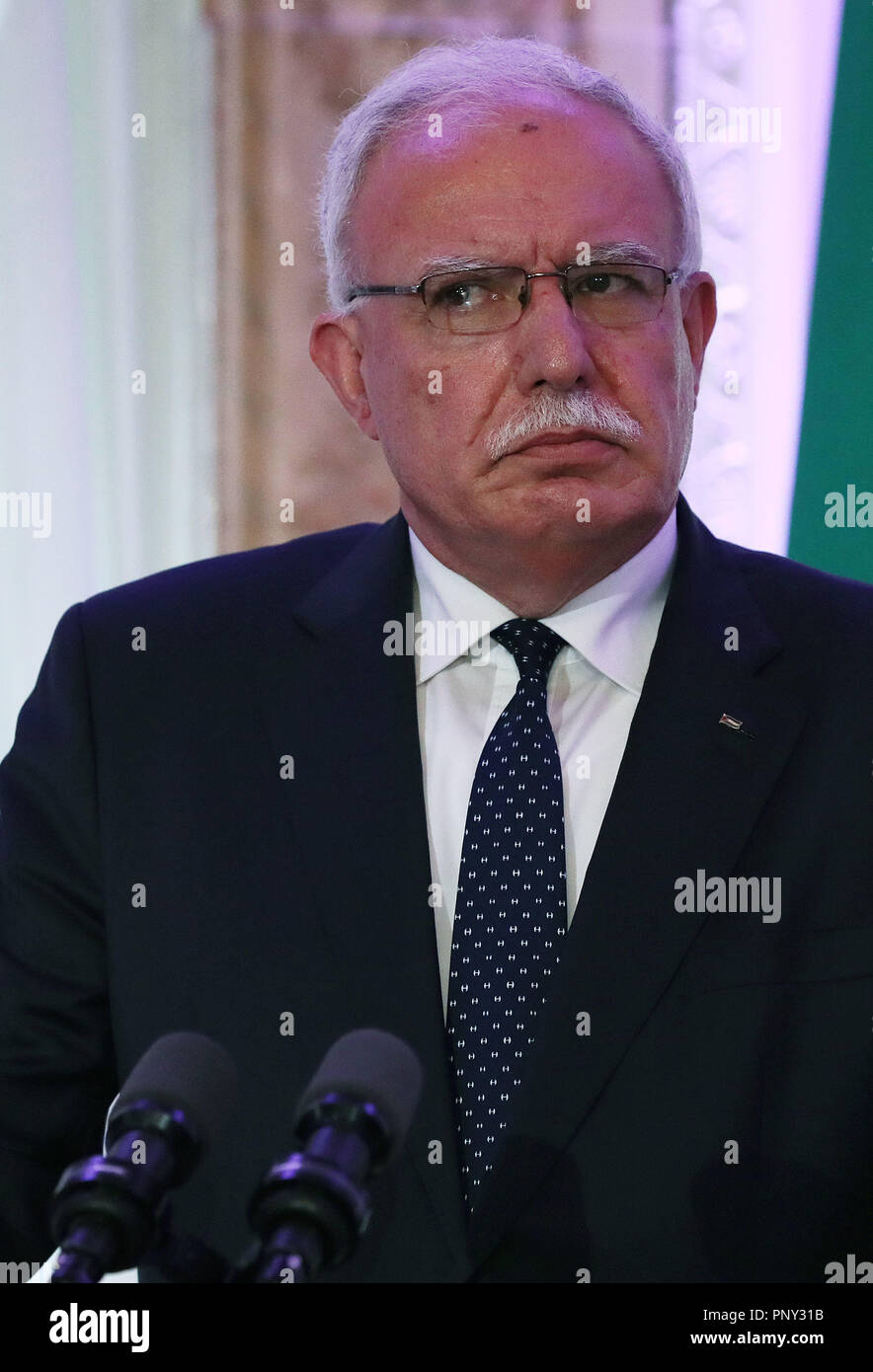 Palestinian Minister for Foreign Affairs and Expatriate Dr. Riad Malki ...