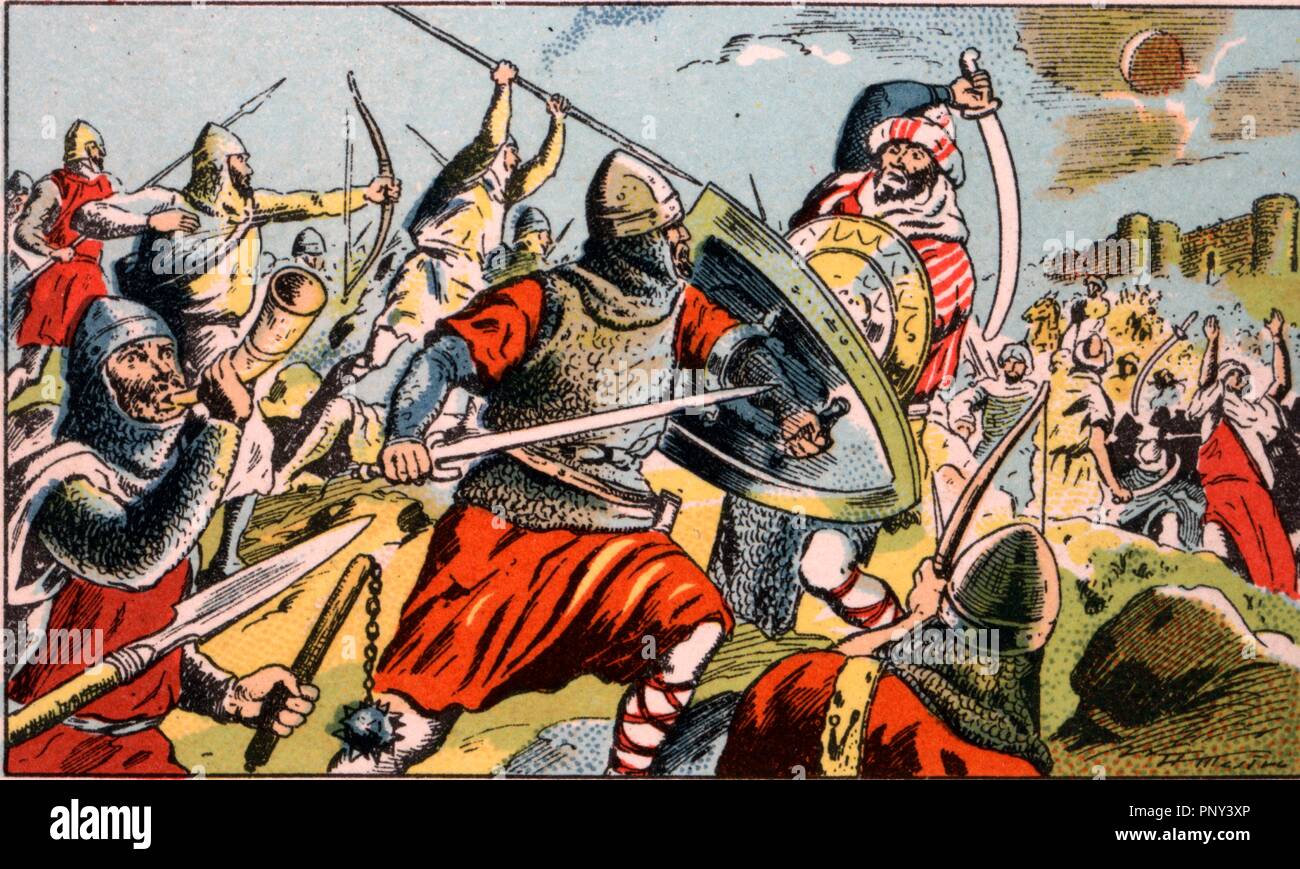 Historia. Siglo X. Batalla de Simancas; vistoria del ejército cristiano ...