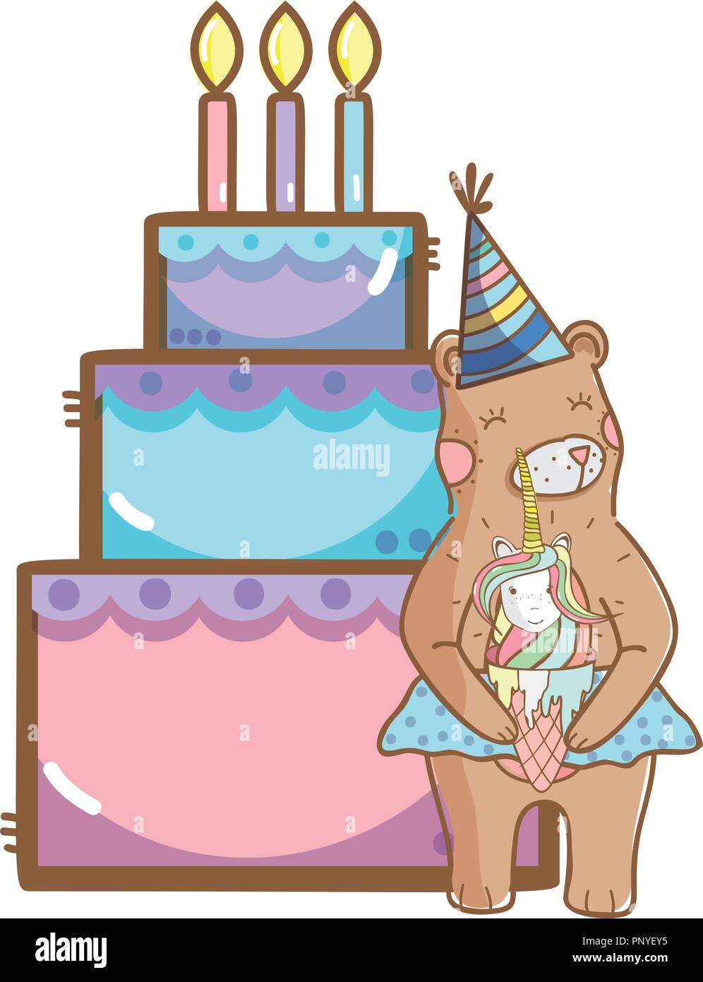 Happy birthday bear cartoons Stock Vector Image & Art - Alamy