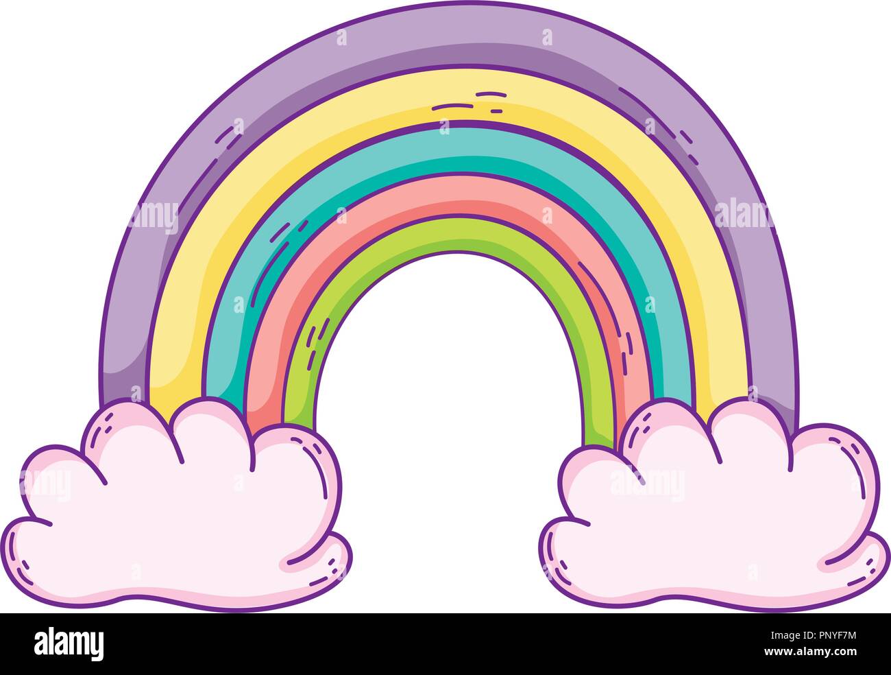Rainbow and clouds Stock Vector Image & Art - Alamy