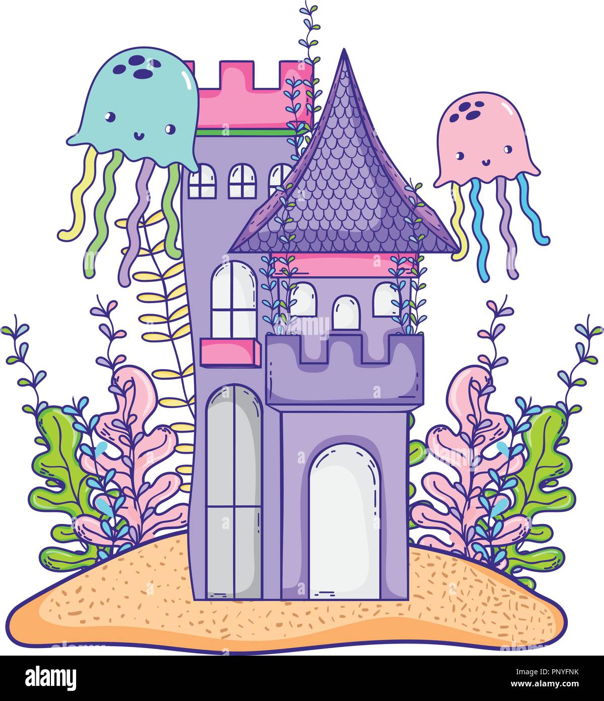 Undersea castle cartoon Stock Vector Image & Art - Alamy