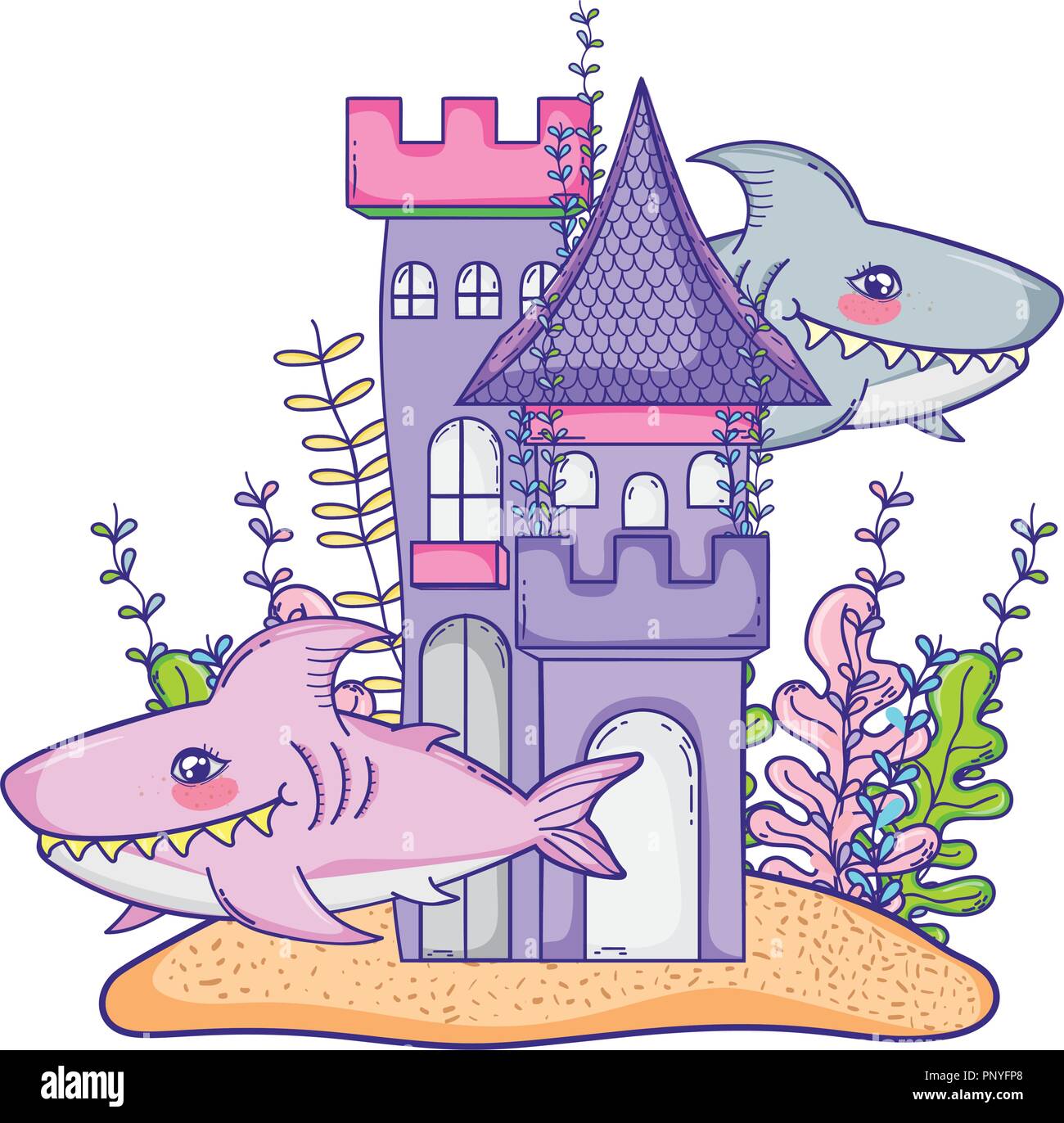 Undersea castle cartoon Stock Vector Image & Art - Alamy
