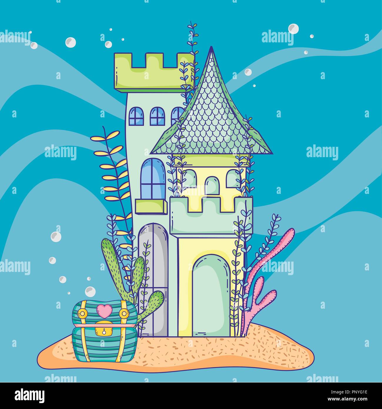 Undersea castle cartoon Stock Vector Image & Art - Alamy