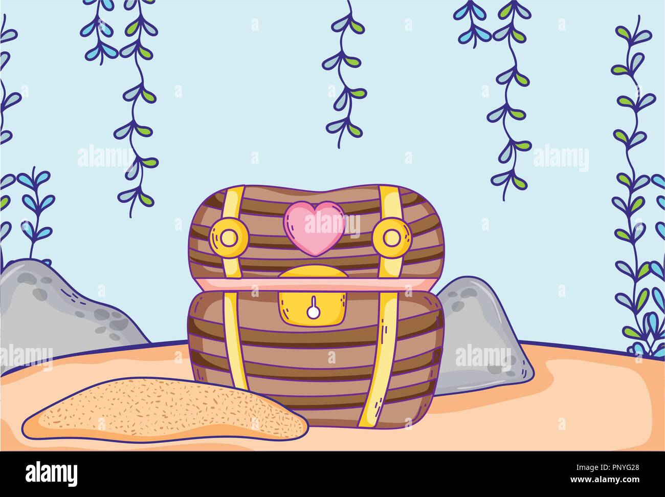 Undersea treasure chest Stock Vector Image & Art - Alamy