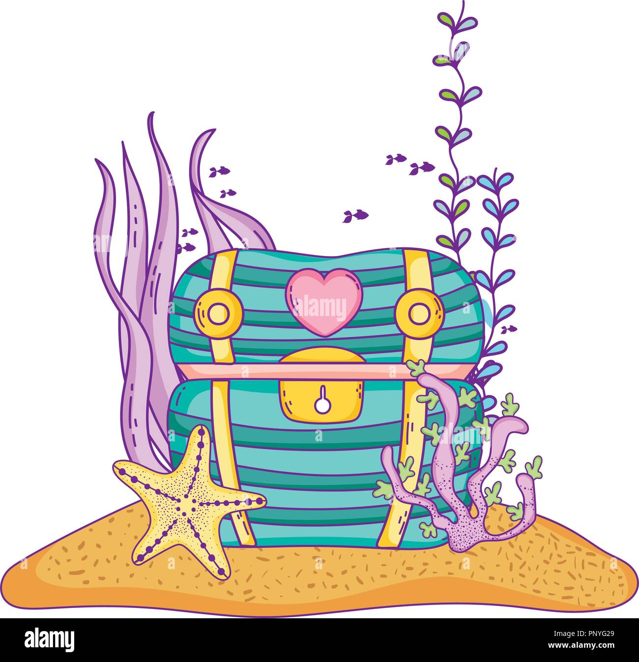 Sunken treasure chest Stock Vector Images - Alamy