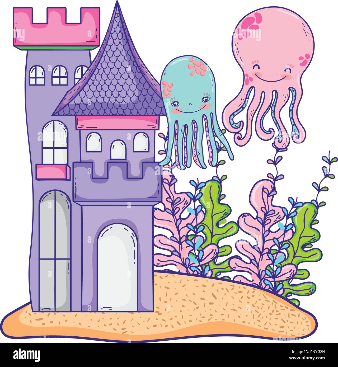 Undersea castle cartoon Stock Vector Image & Art - Alamy