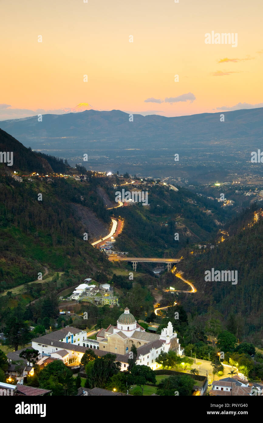 Vertical image of a sunset at Guapulo Mirador, Quito, Ecuador Stock ...