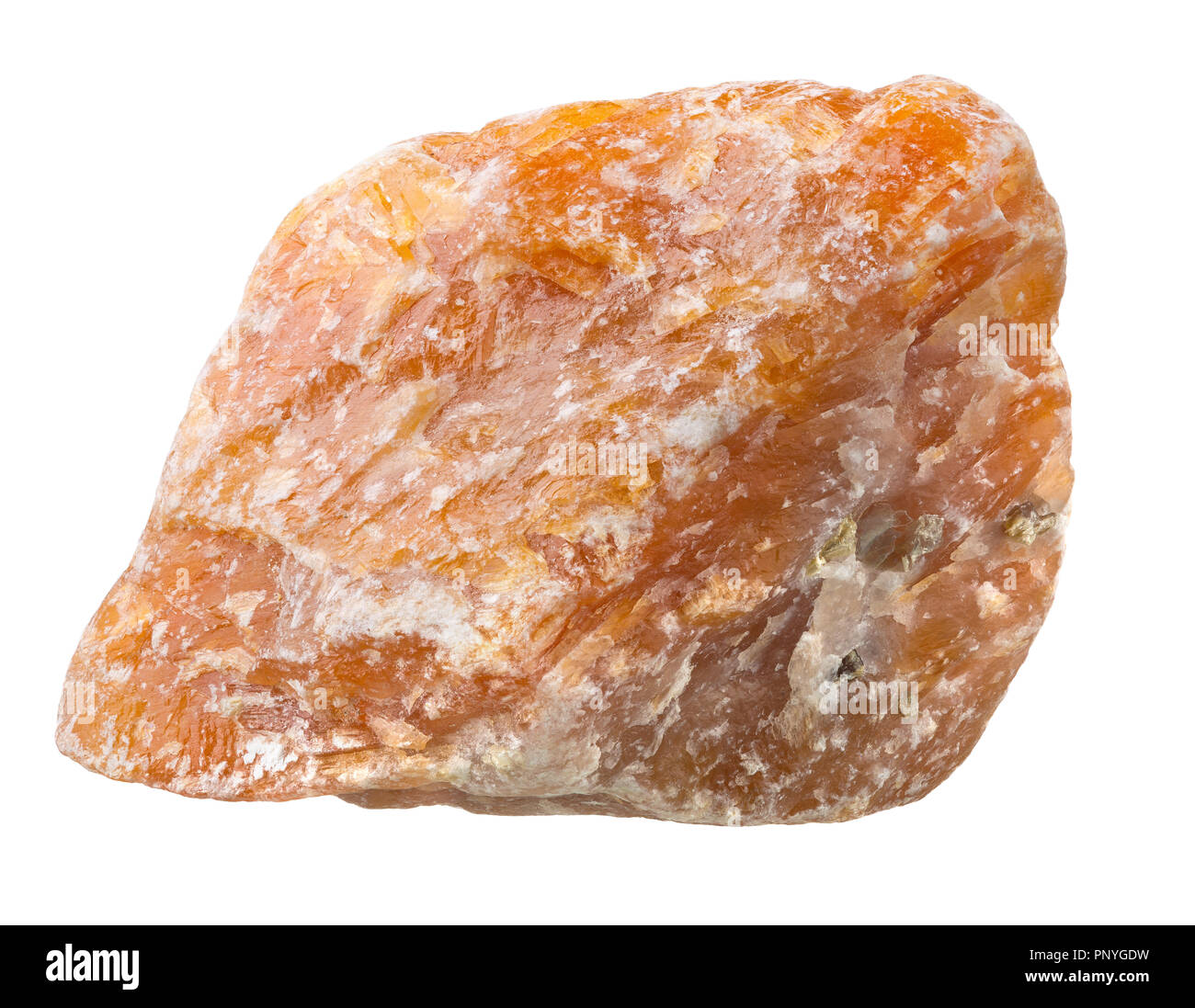 Raw, uncut orchid calcite (CaCO3) from Mexico isolated on white ...