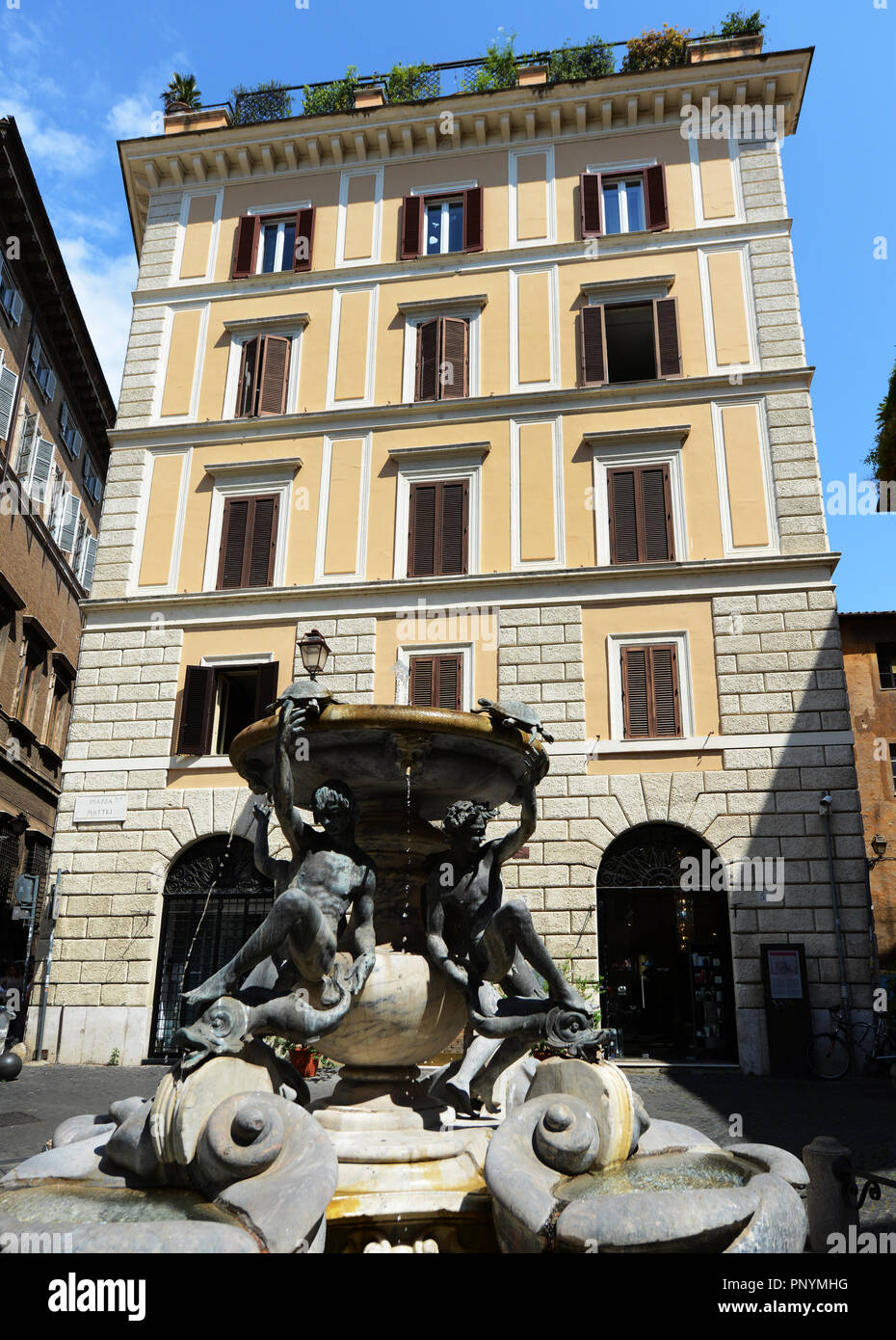 Fontana delle Tartarughe (The Turtle Fountain) in Piazza Mattei in Rome ...