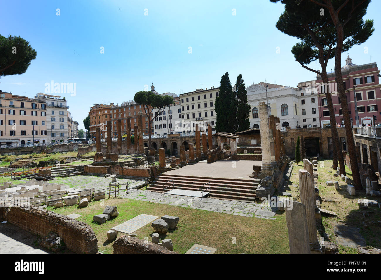 Largo di Torre Argentina is a big square in Rome with many Roman ruins ...