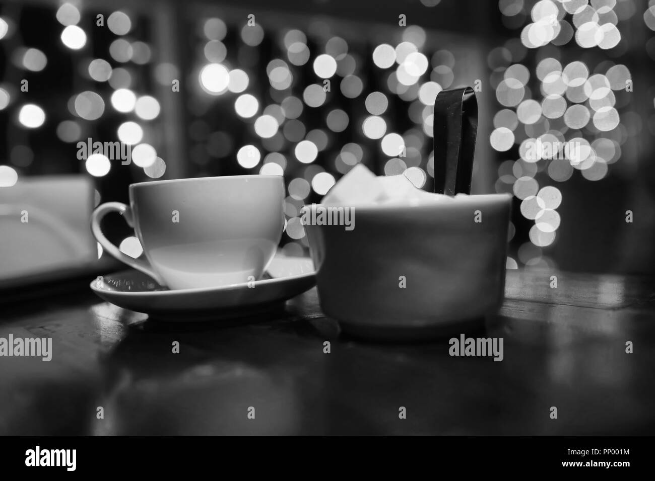 French restaurant interior table Black and White Stock Photos & Images ...