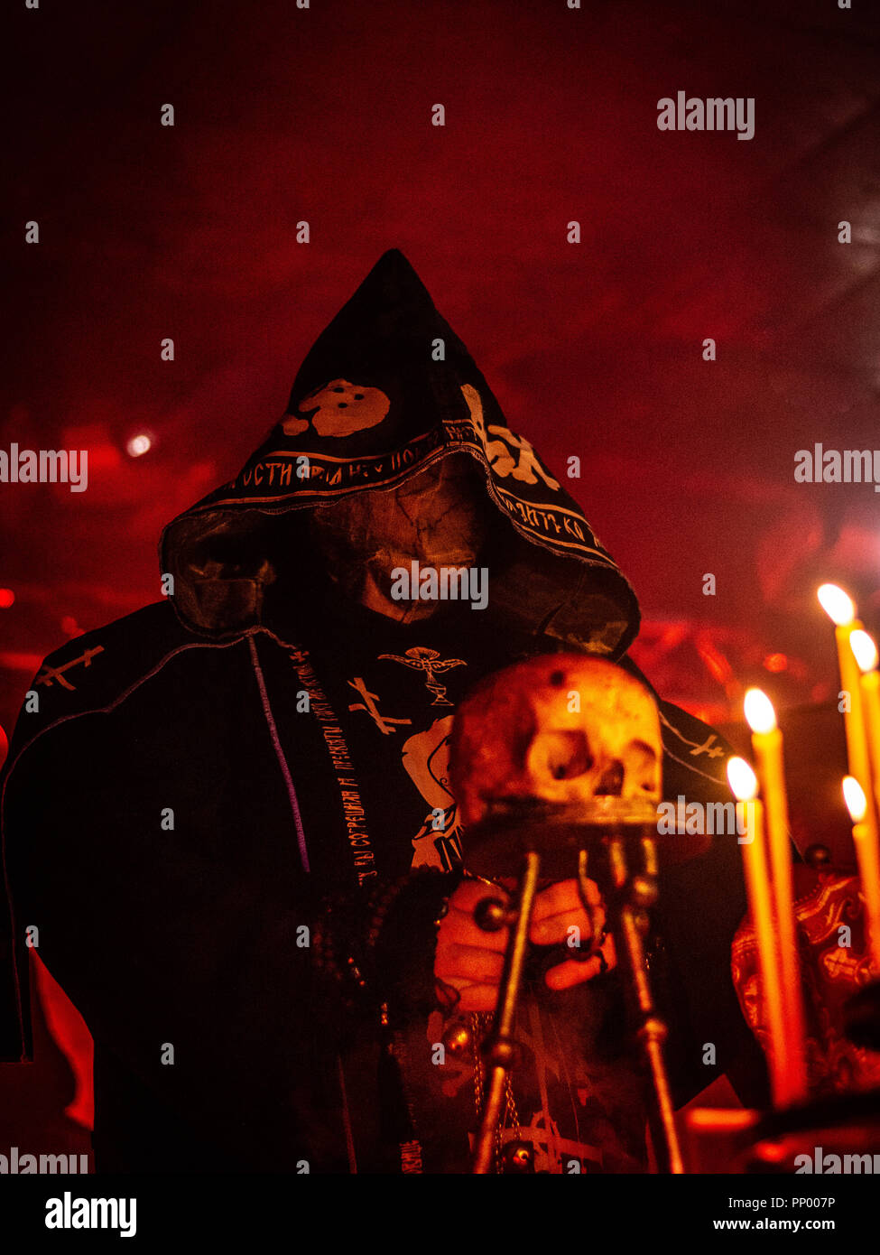 Pavia, Italy - September 20, 2018: Polish Black Metal band BATUSHKA ...