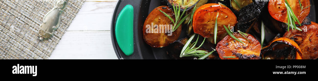 Long horizontal background of vegetables grilled Stock Photo - Alamy