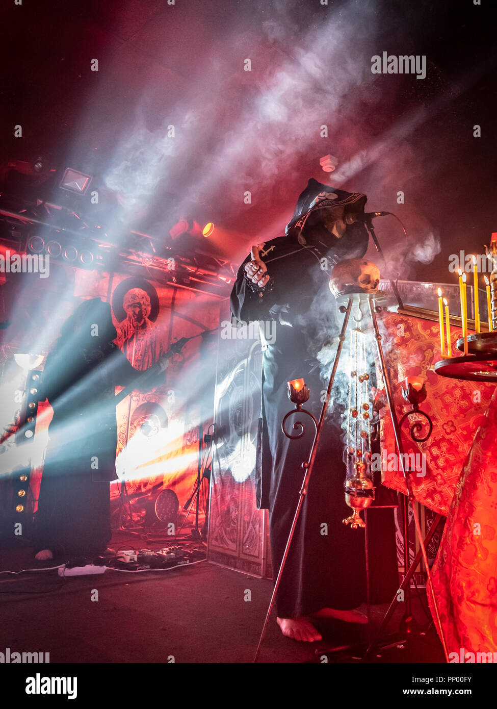 Pavia, Italy - September 20, 2018: Polish Black Metal band BATUSHKA ...