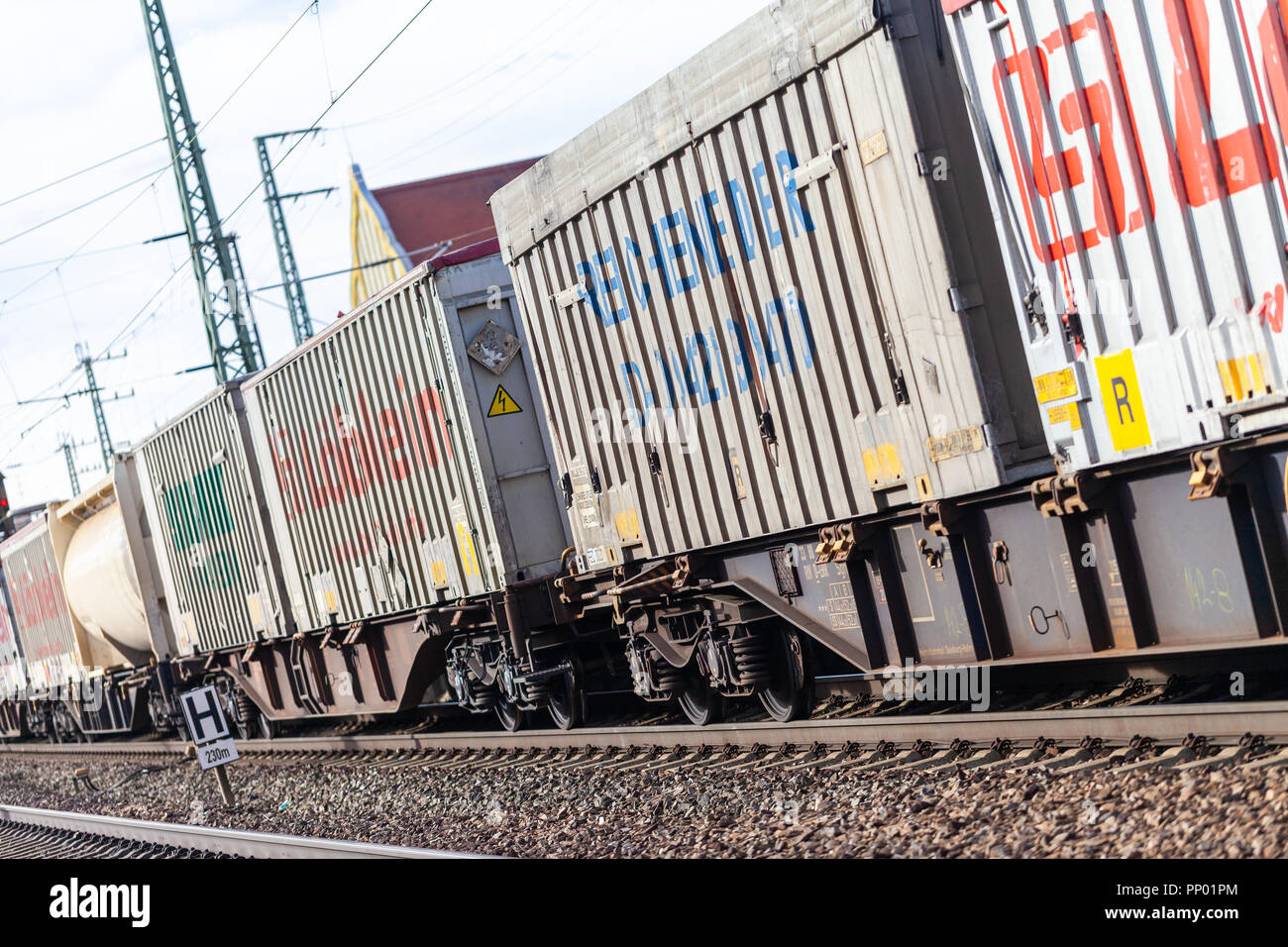 FUERTH / GERMANY - MARCH 11, 2018: European good train passes a german ...