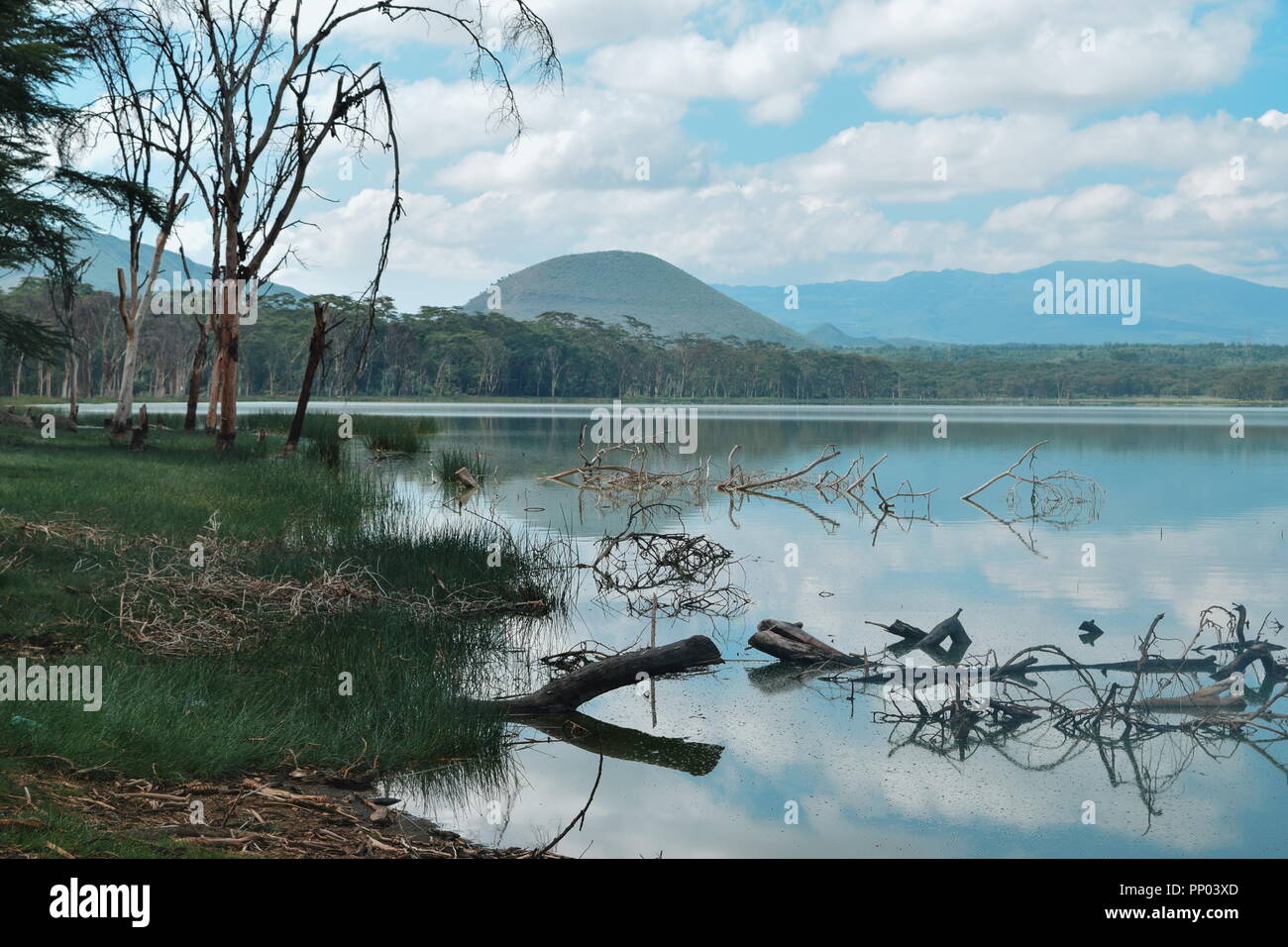 Hiking Sleeping warrior Hill at the shores of Lake Elementaita ...