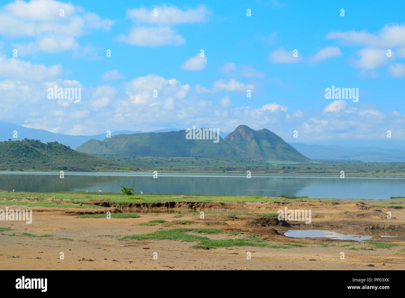 Hiking Sleeping warrior Hill at the shores of Lake Elementaita ...