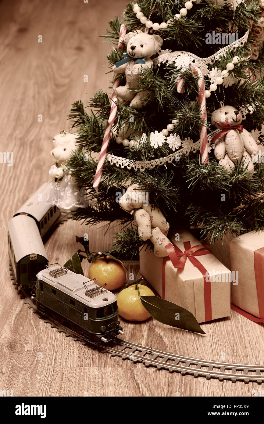 train retro toned model Stock Photo - Alamy