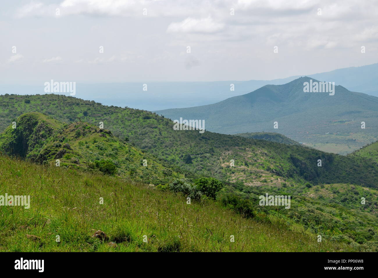 Mountain Range against a blue sky, Oloroka Mountain Range, Kenya Stock ...