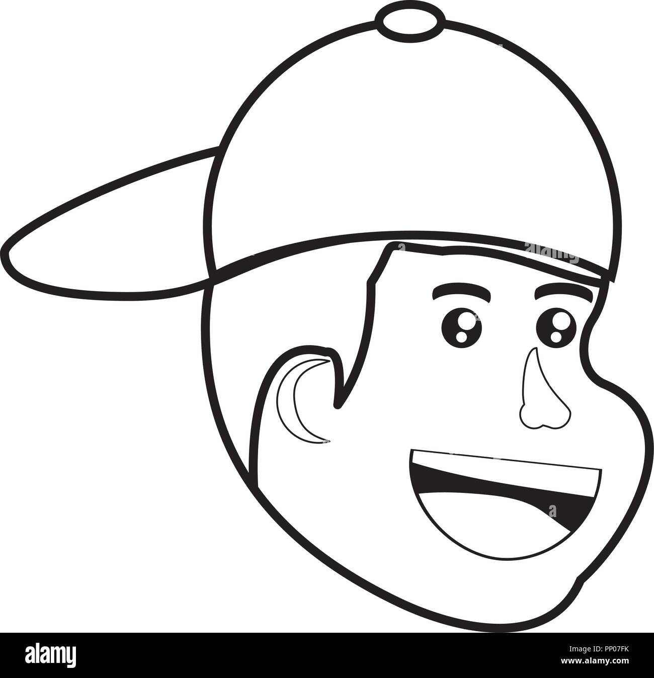 cartoon boy wearing a cap over white background, vector illustration ...