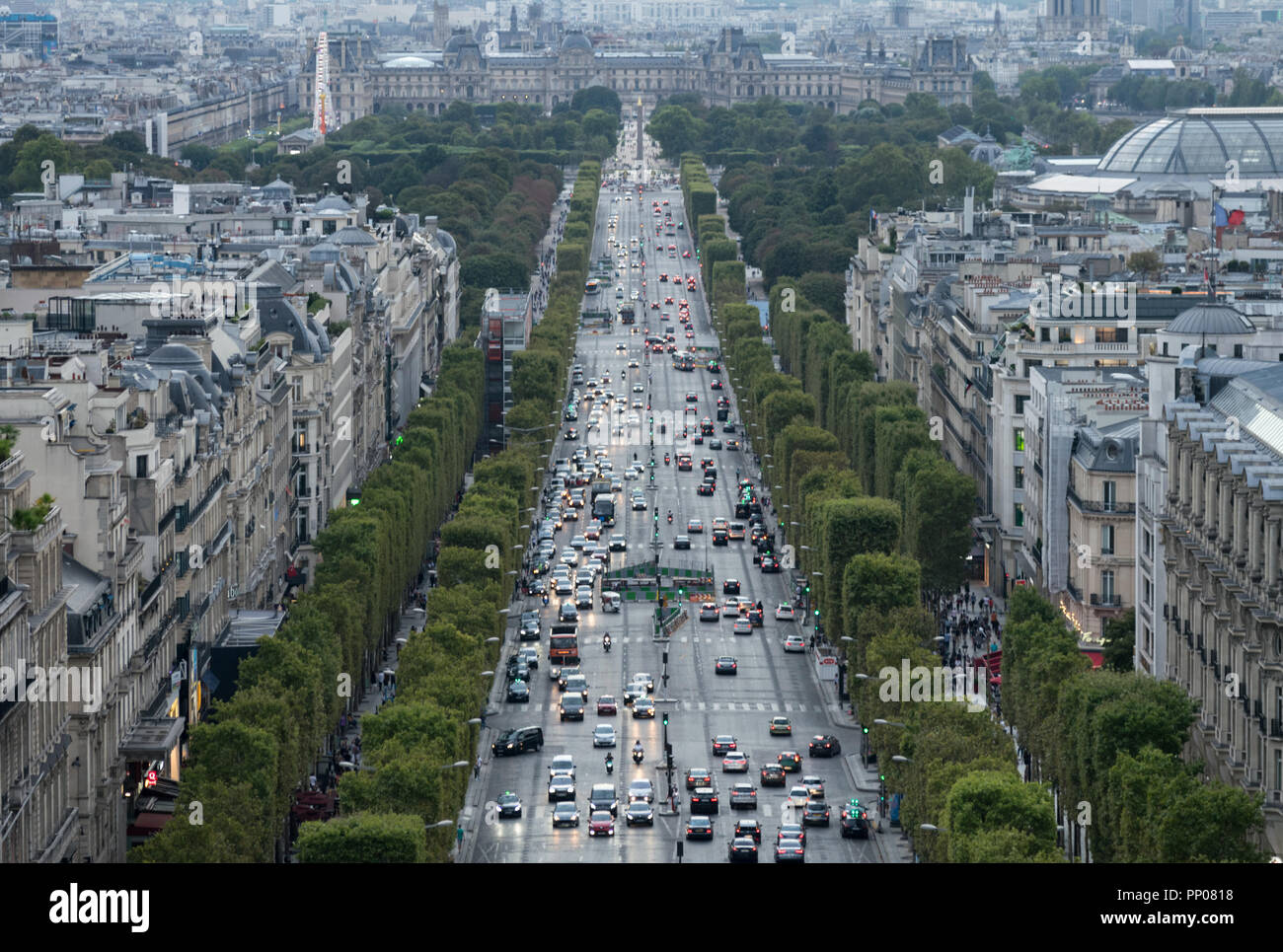 Paris champs elysees beautiful sky hi-res stock photography and images ...