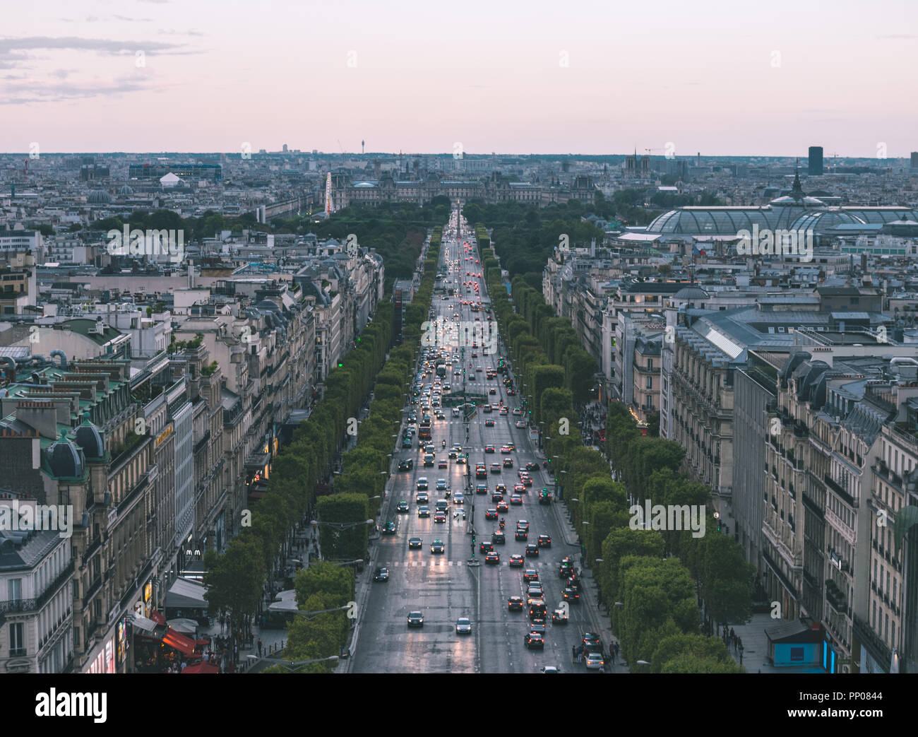 Paris champs elysees beautiful sky hi-res stock photography and images ...