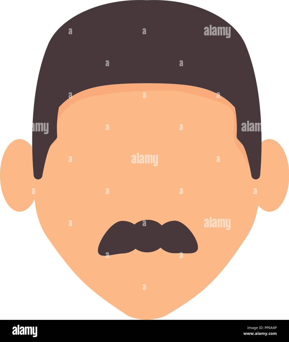 avatar man with mustache over white background, vector illustration ...