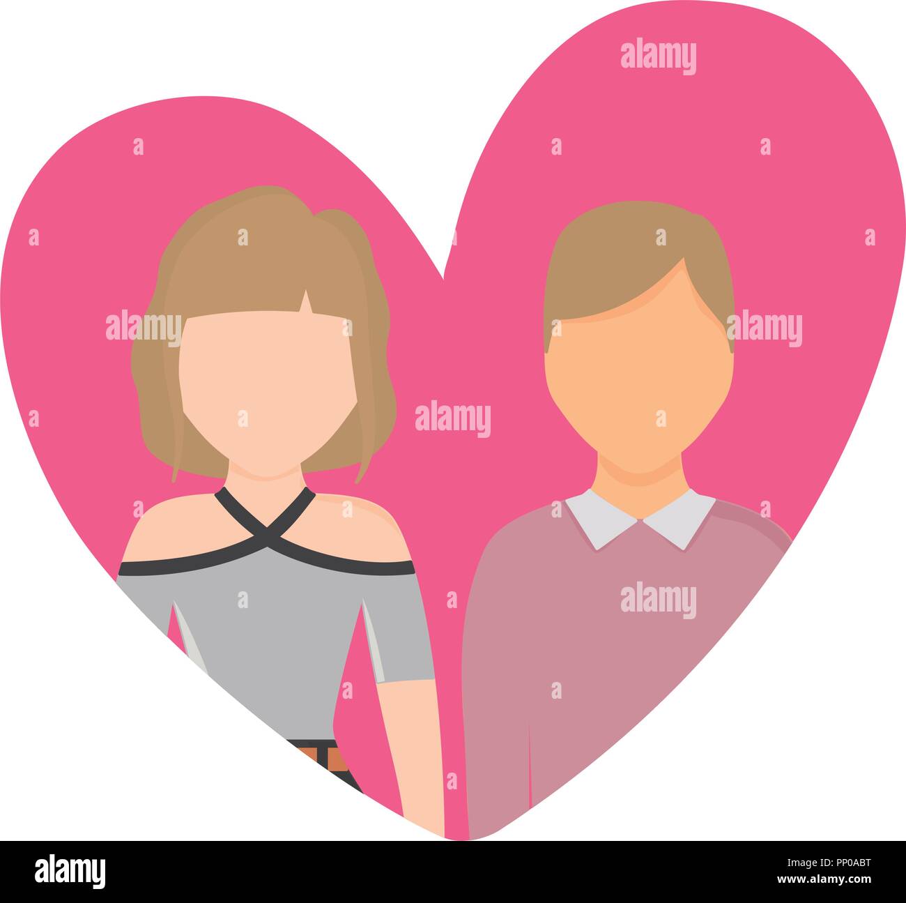 heart with couple over white background, colorful design. vector ...