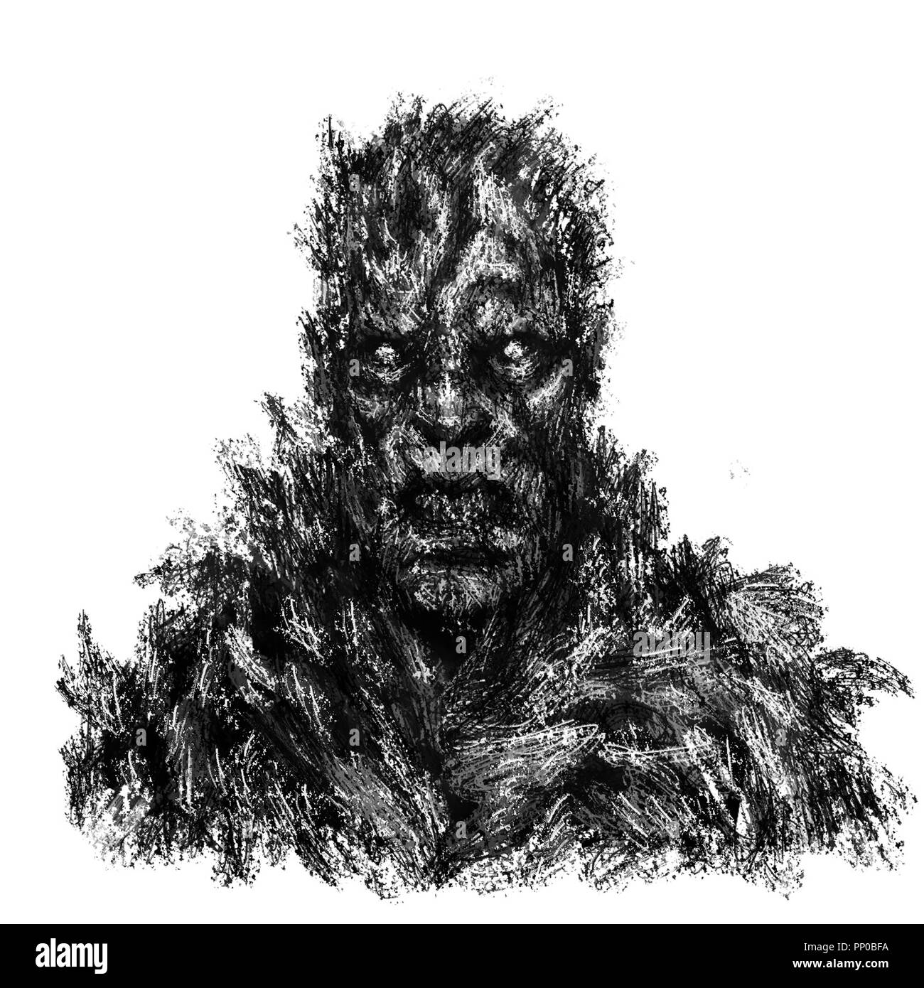 Angry zombie concept. Illustration in genre of horror. White background ...