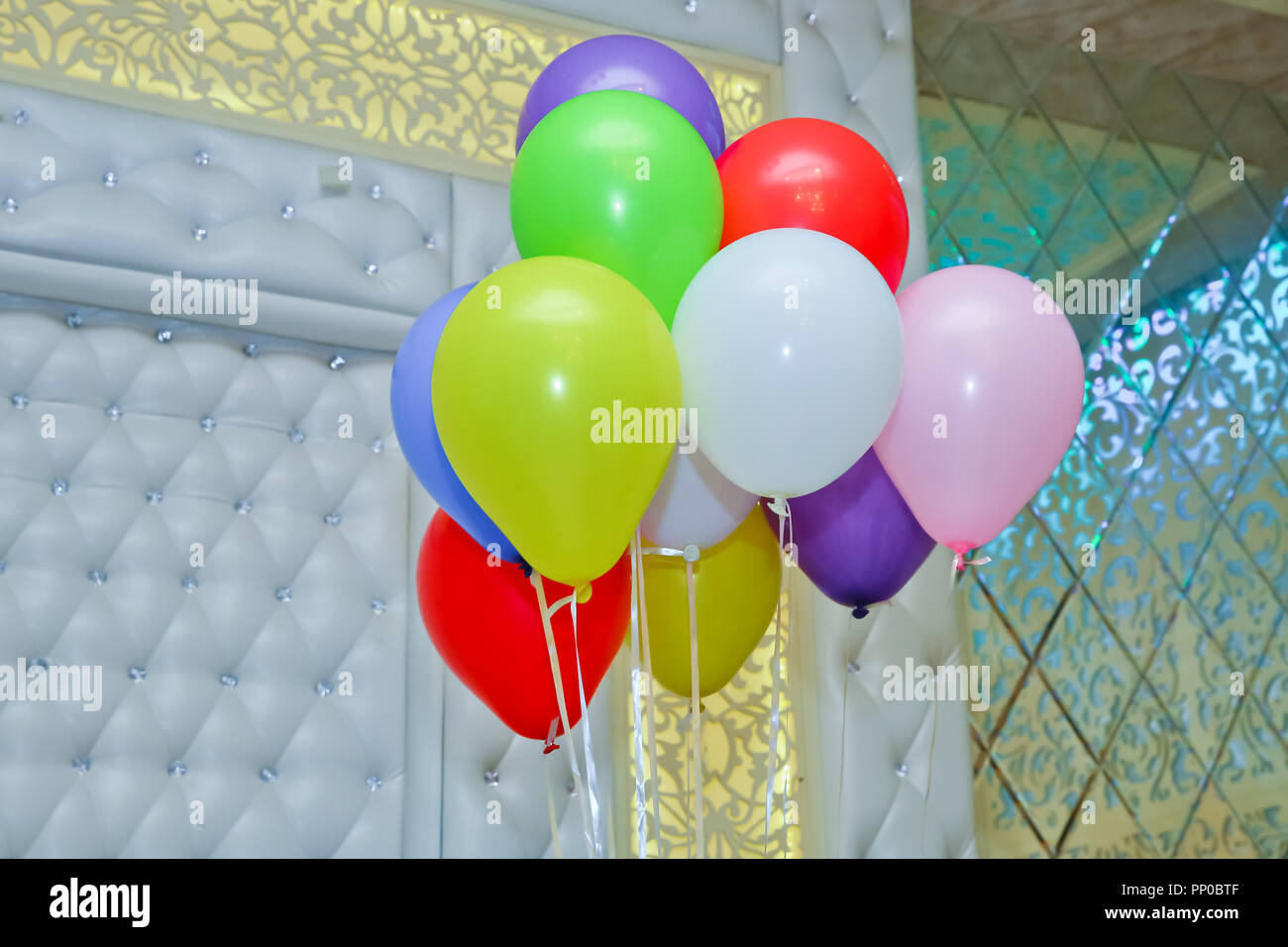 Colorful bunch of easter egg balloons on bright white hi-res stock ...