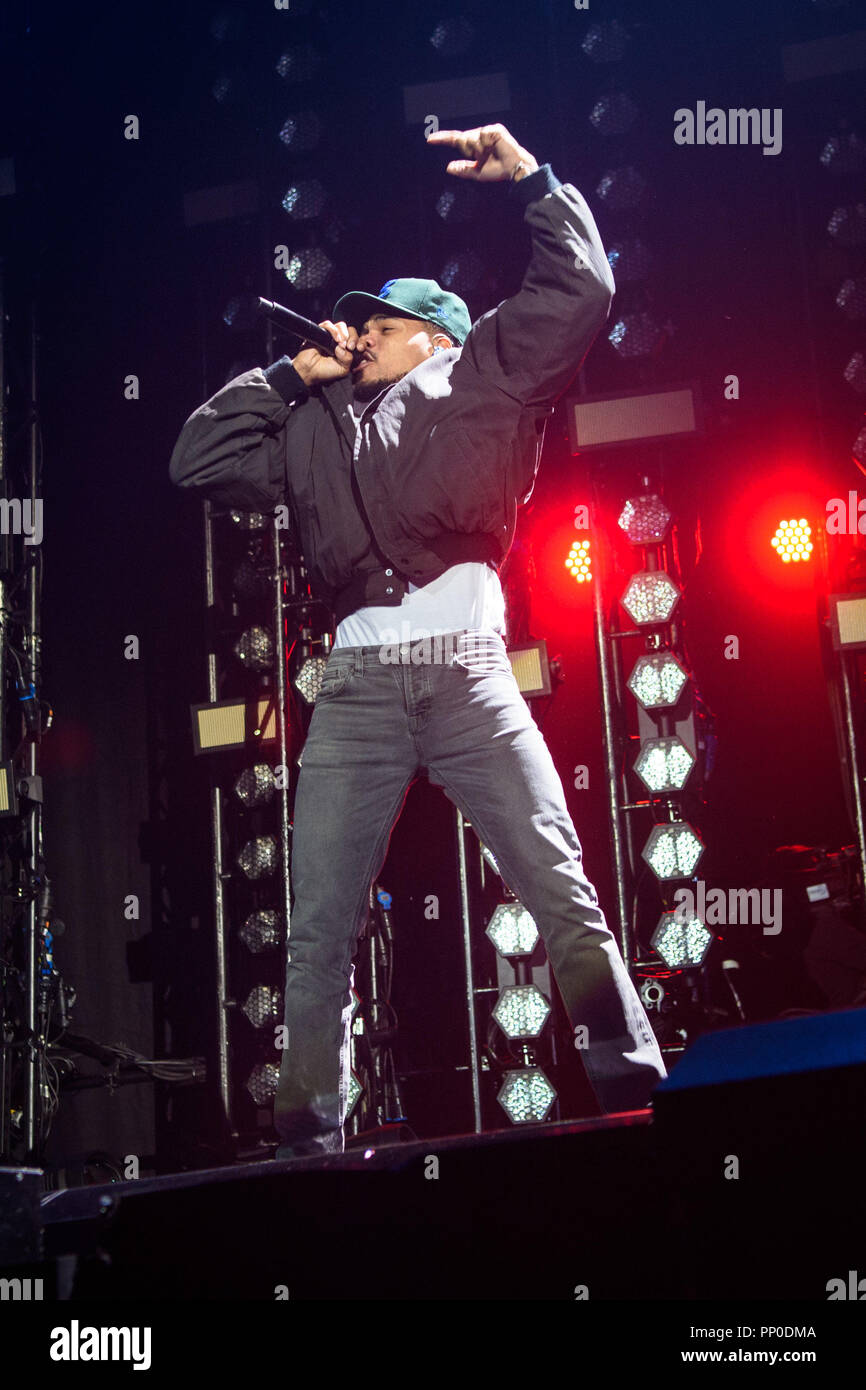 Chance the Rapper performing at BBC Radio 1Xtra Live at the O2 Arena in ...