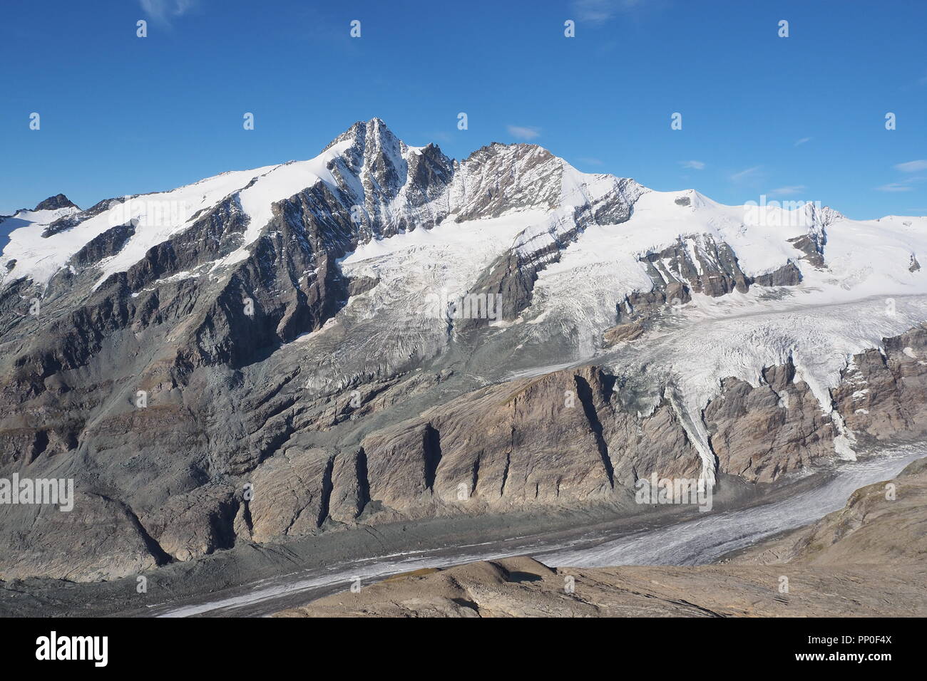 Austria´s highest peak Mt. Grossglockner with Pasterze glacier. picture ...