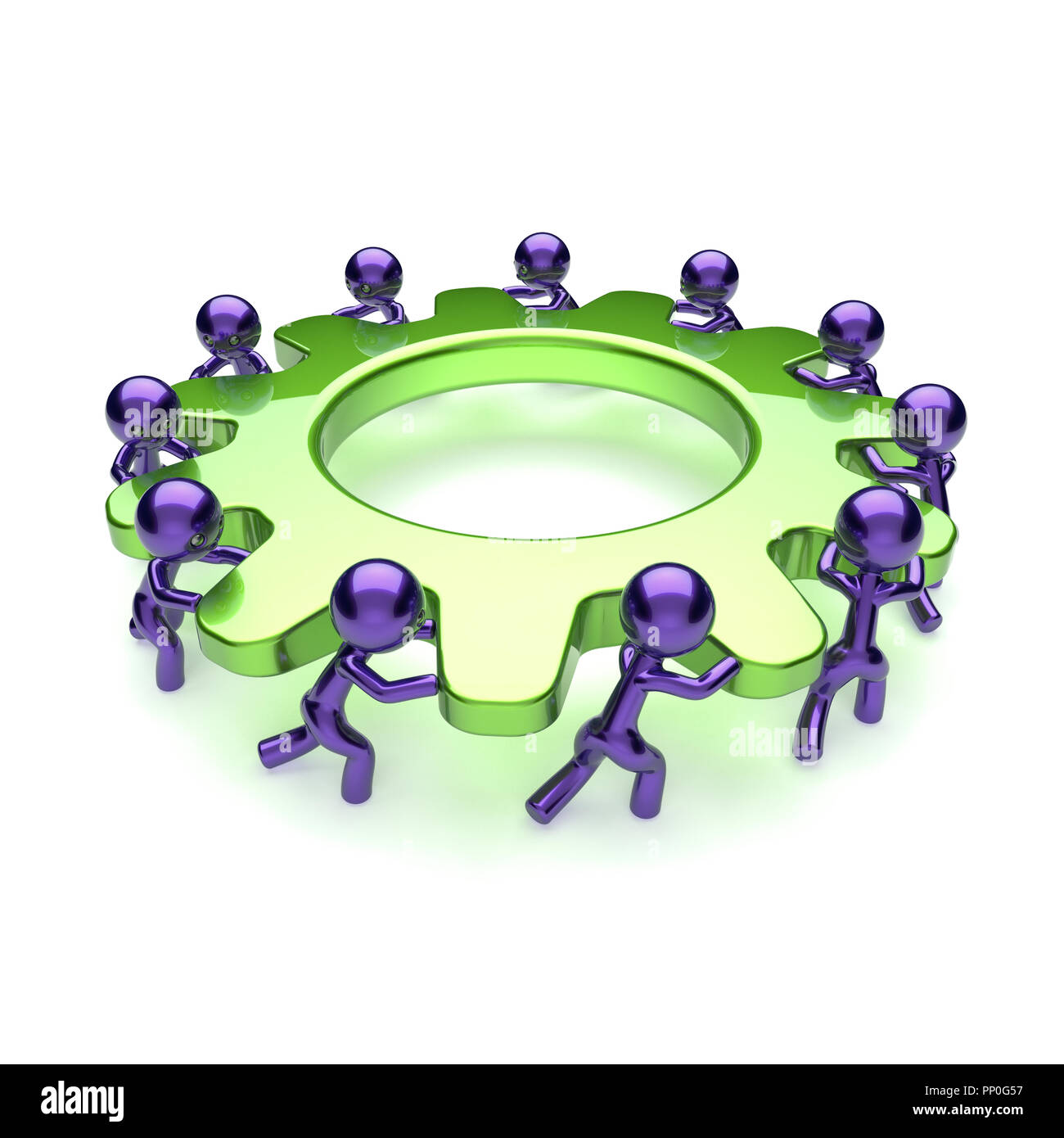 Partnership, manpower characters blue green. Gear wheel teamwork ... Partnership, manpower characters blue green. Gear wheel teamwork ...