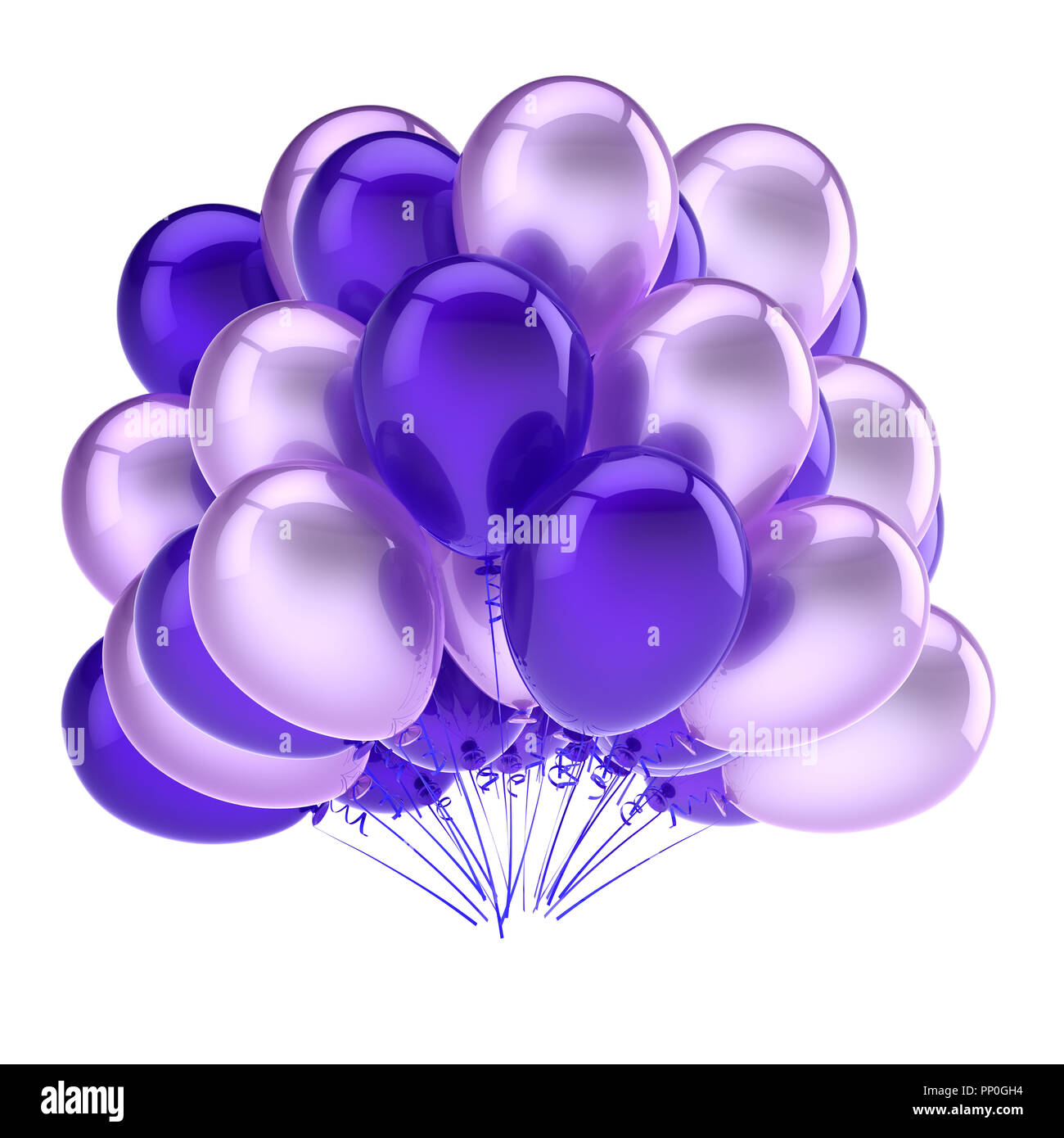 balloons blue violet, party birthday carnival decoration. helium ...