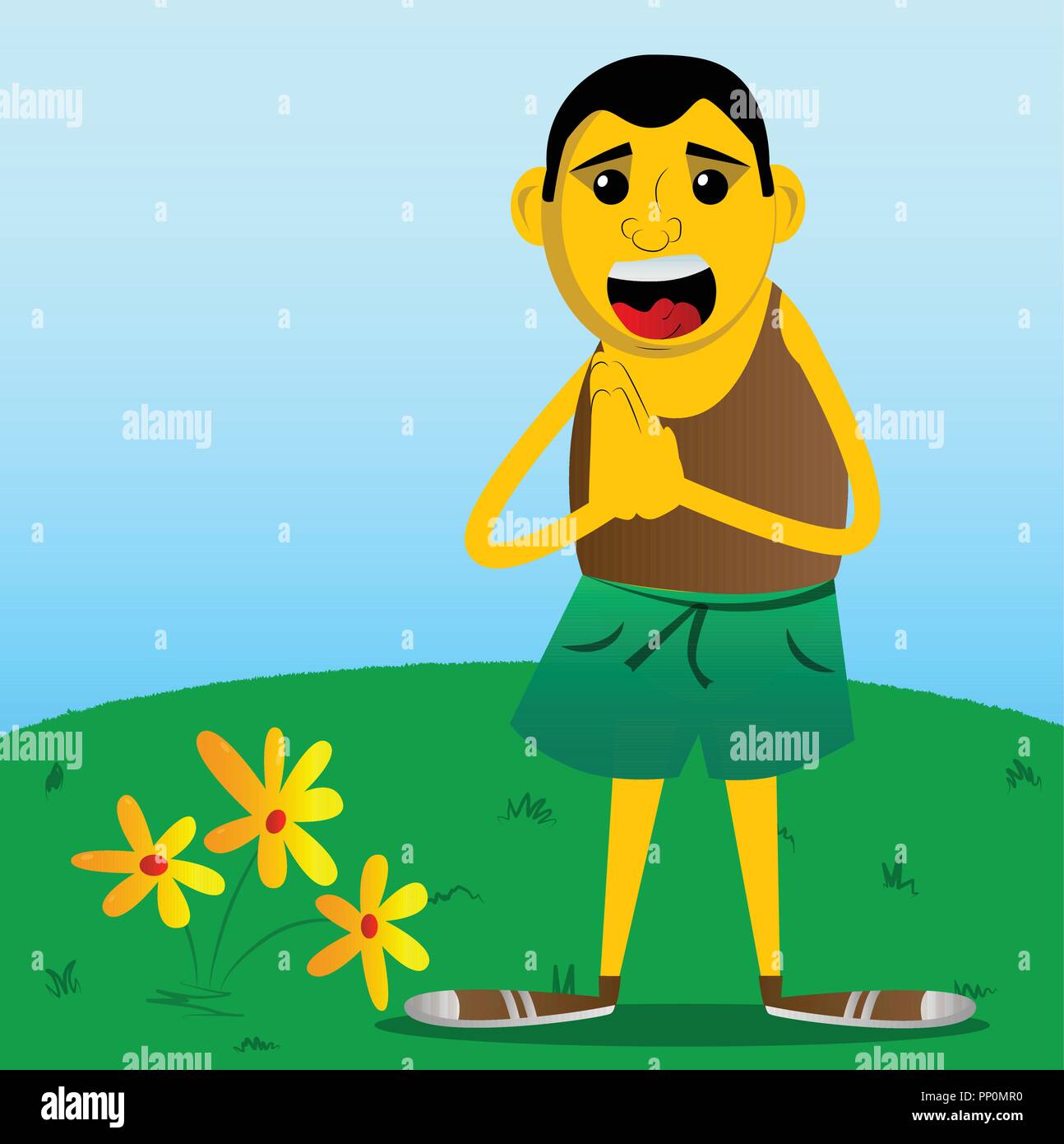 Man asking god Stock Vector Images - Alamy