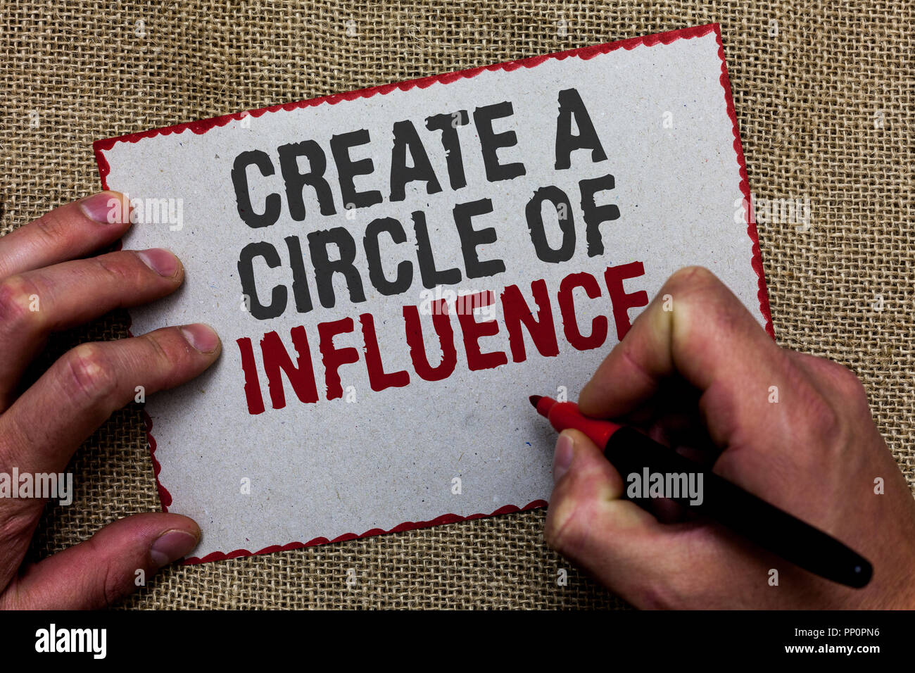 Word writing text Create A Circle Of Influence. Business concept for Be ...