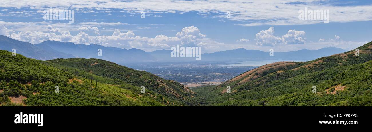 Panoramic Landscape view from Travers Mountain of Provo, Utah County ...