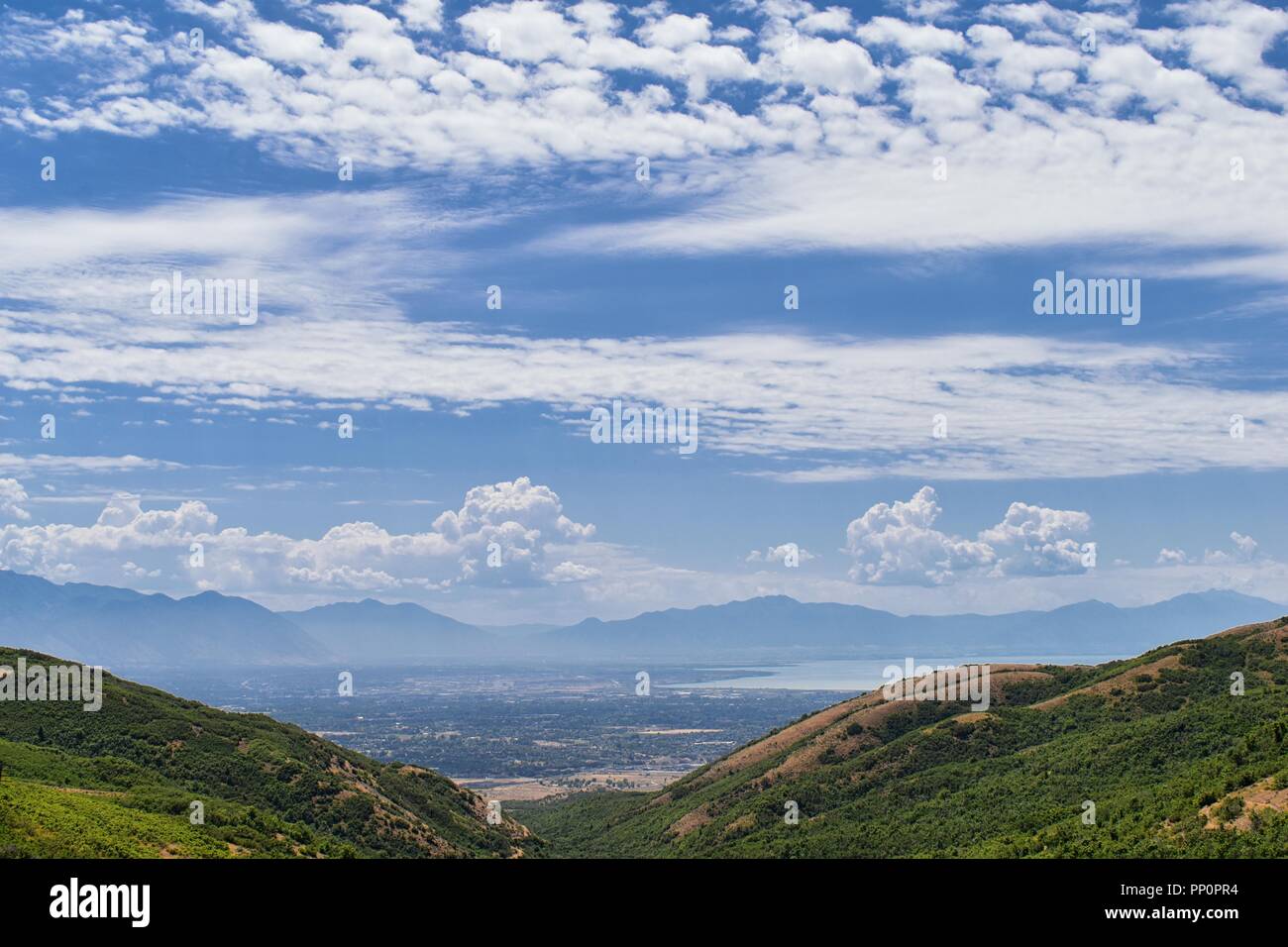 Panoramic Landscape view from Travers Mountain of Provo, Utah County ...
